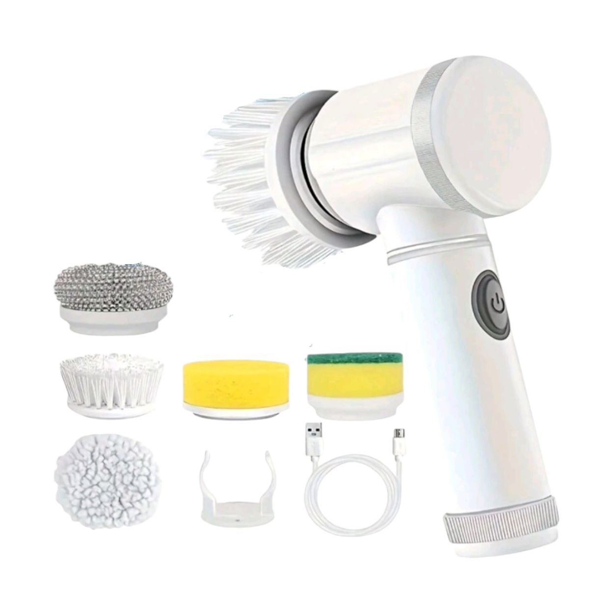 Electric Rotary Scrubber with 5 Brush Heads - White | Shop Today. Get ...