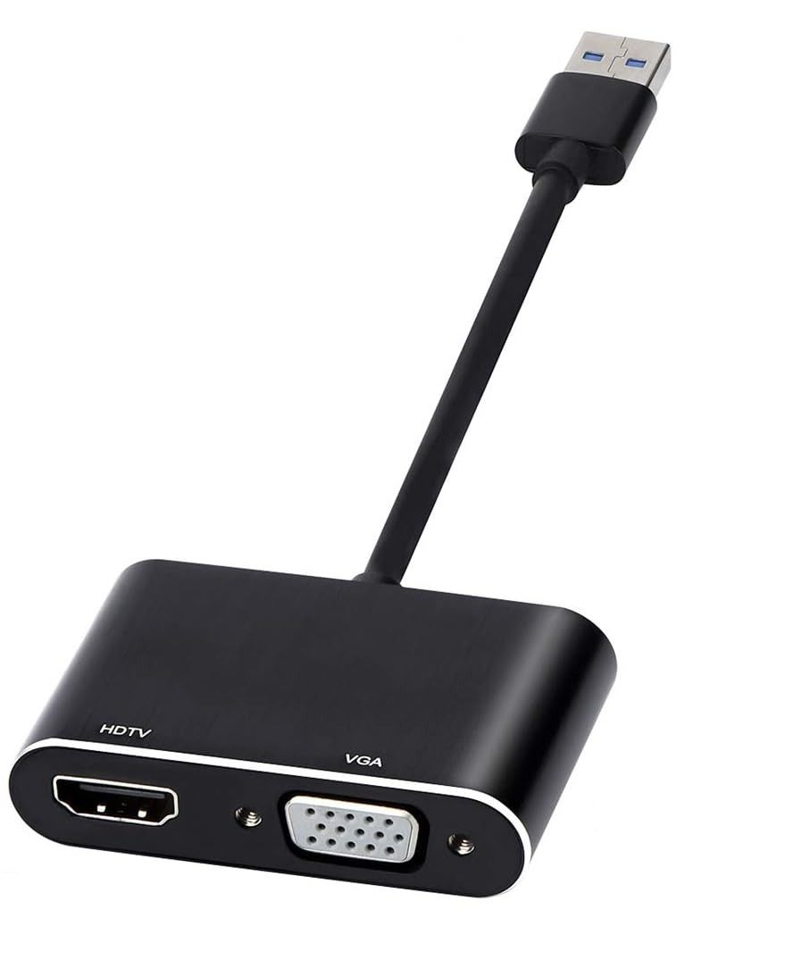 USB 3.0 To HDMI VGA Adapter USB / HDMI USB / VGA Adapter for 2 Monitors ...