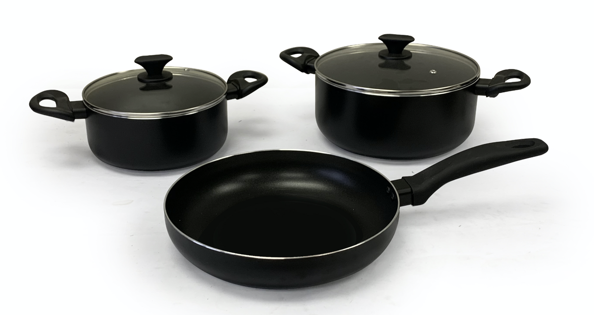 Miss C Non-Stick Induction Matte Black Cookware Set 5 Pieces | Shop ...