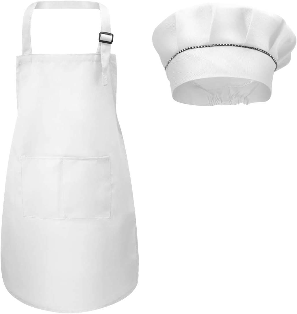 2 Piece white Apron & Baking Hat for a little Chef | Shop Today. Get it ...
