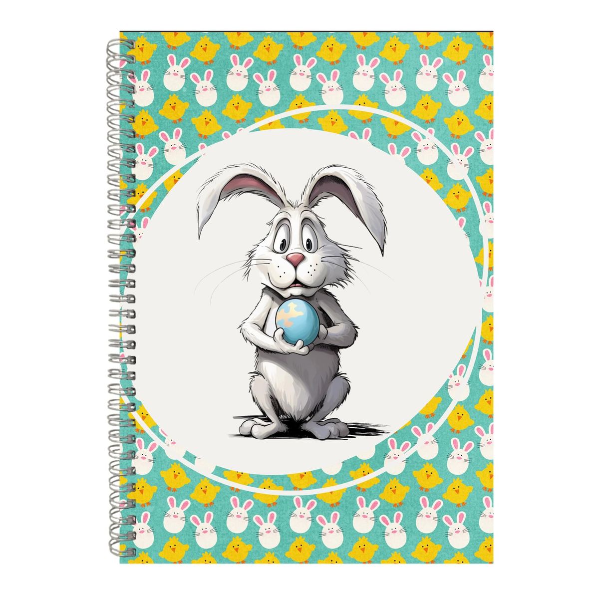 Blue Egg A4 Notebook Spiral Lined Easter Graphic Design Notepad Present ...