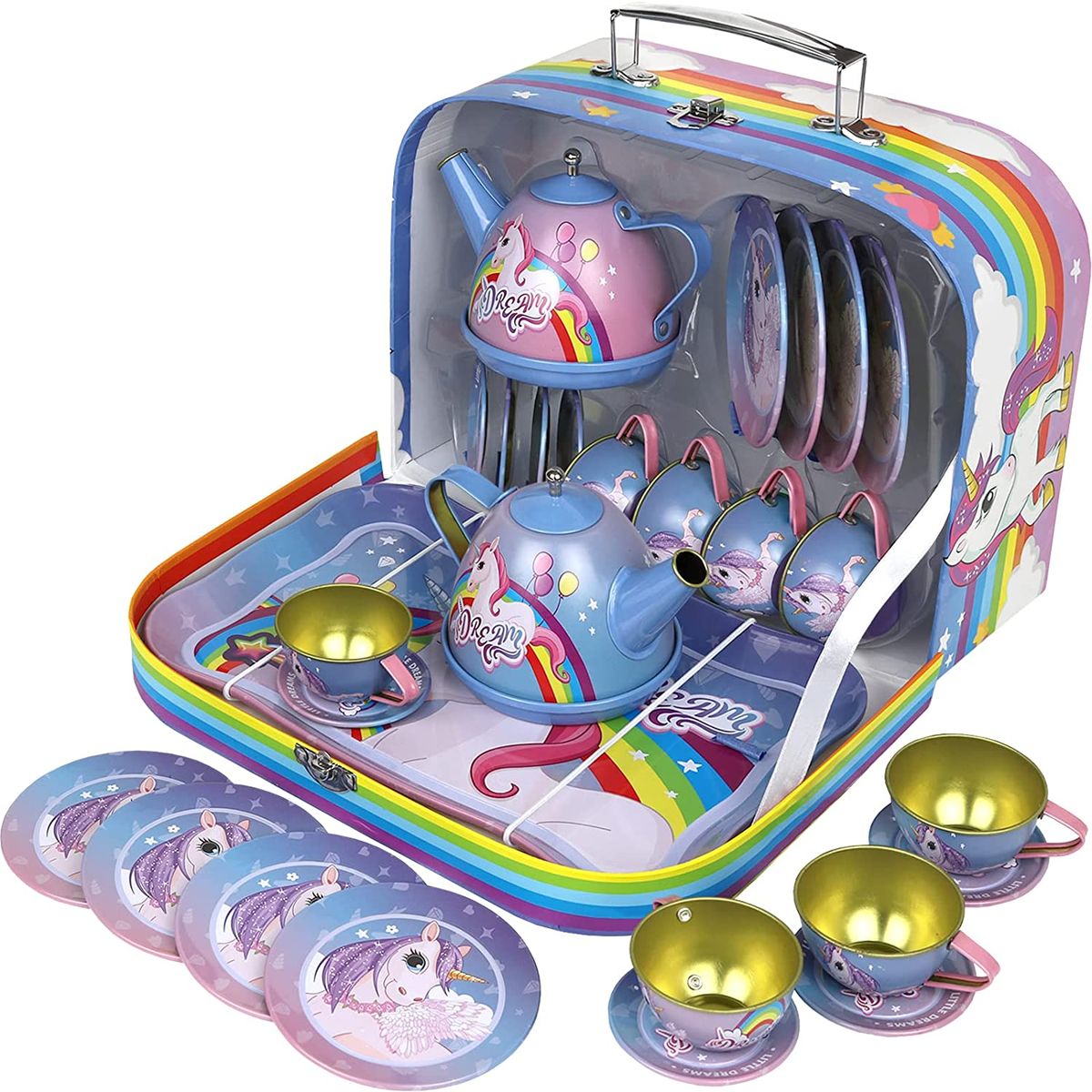 Tea Set for Kids with Carrying Case -15 Piece - Unicorn Set | Shop ...