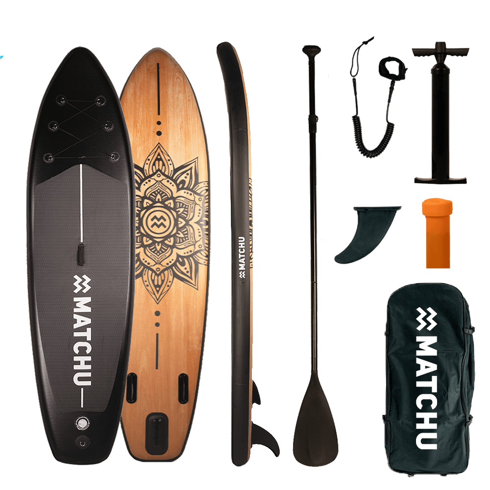 MATCHU SUP Board Wood Mandala design 10'6" Inflatable Stand Up Paddle ...