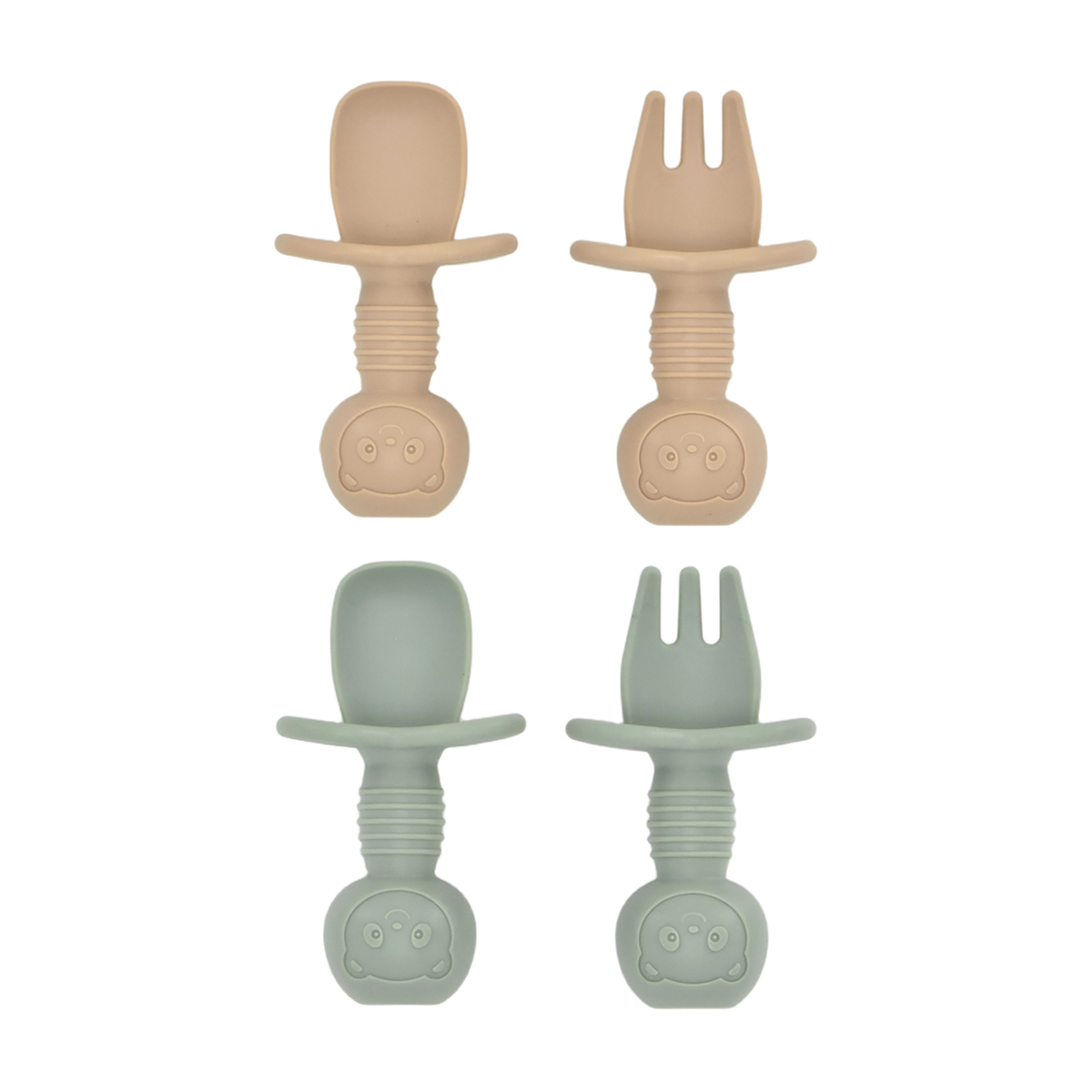 Silicone Baby Training Spoon & Fork with Choke Guard Double Pack | Shop ...