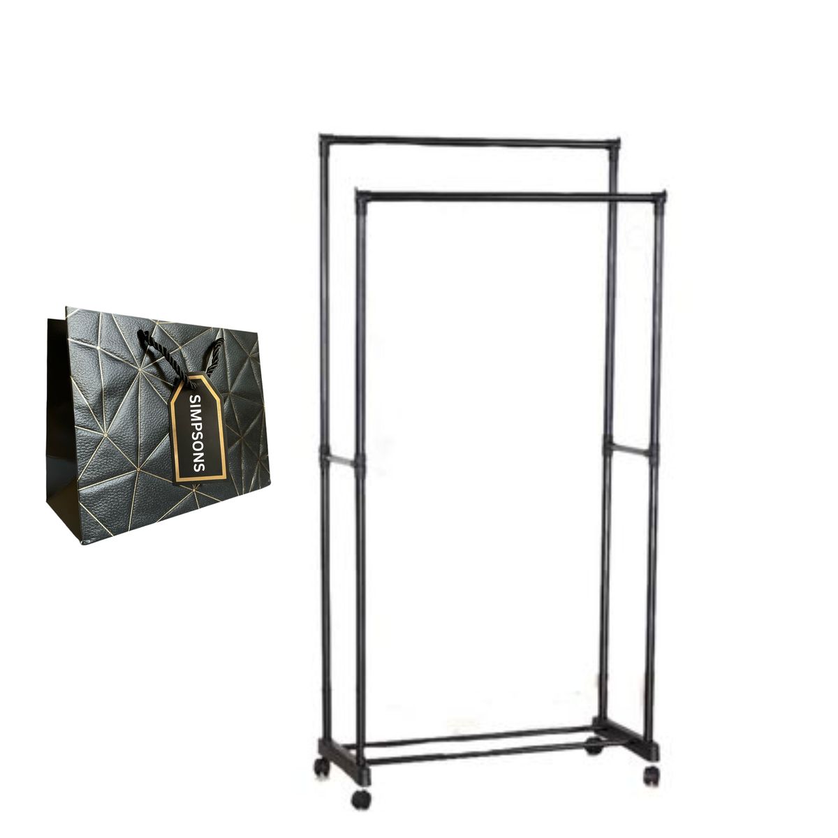 Sleek Design Black Clothing Drying Rack & Luxury Simpsons Bag | Shop ...