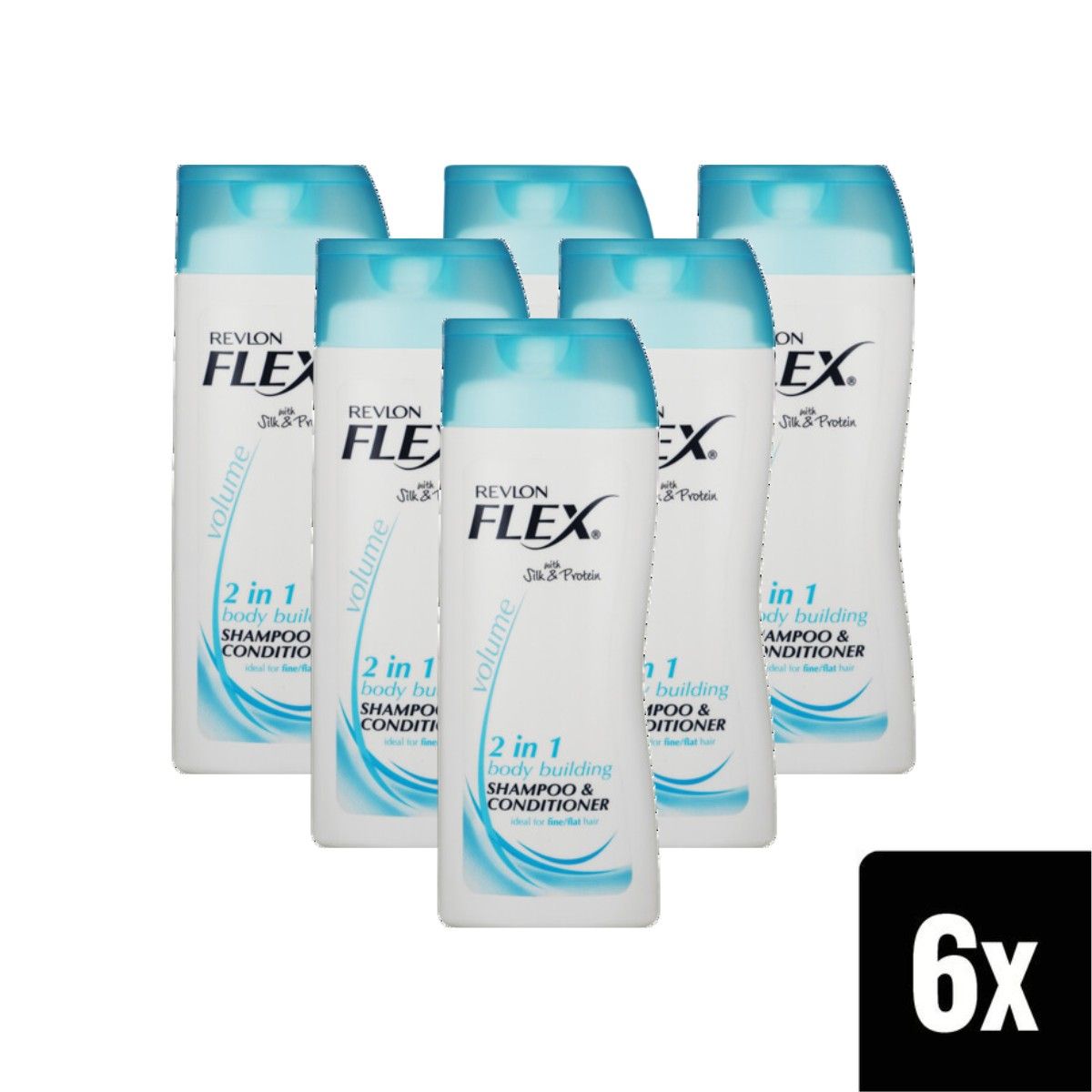 Revlon Flex Silk & Protein Volume 2-in-1 Shampoo & Conditioner 6 Pack ...