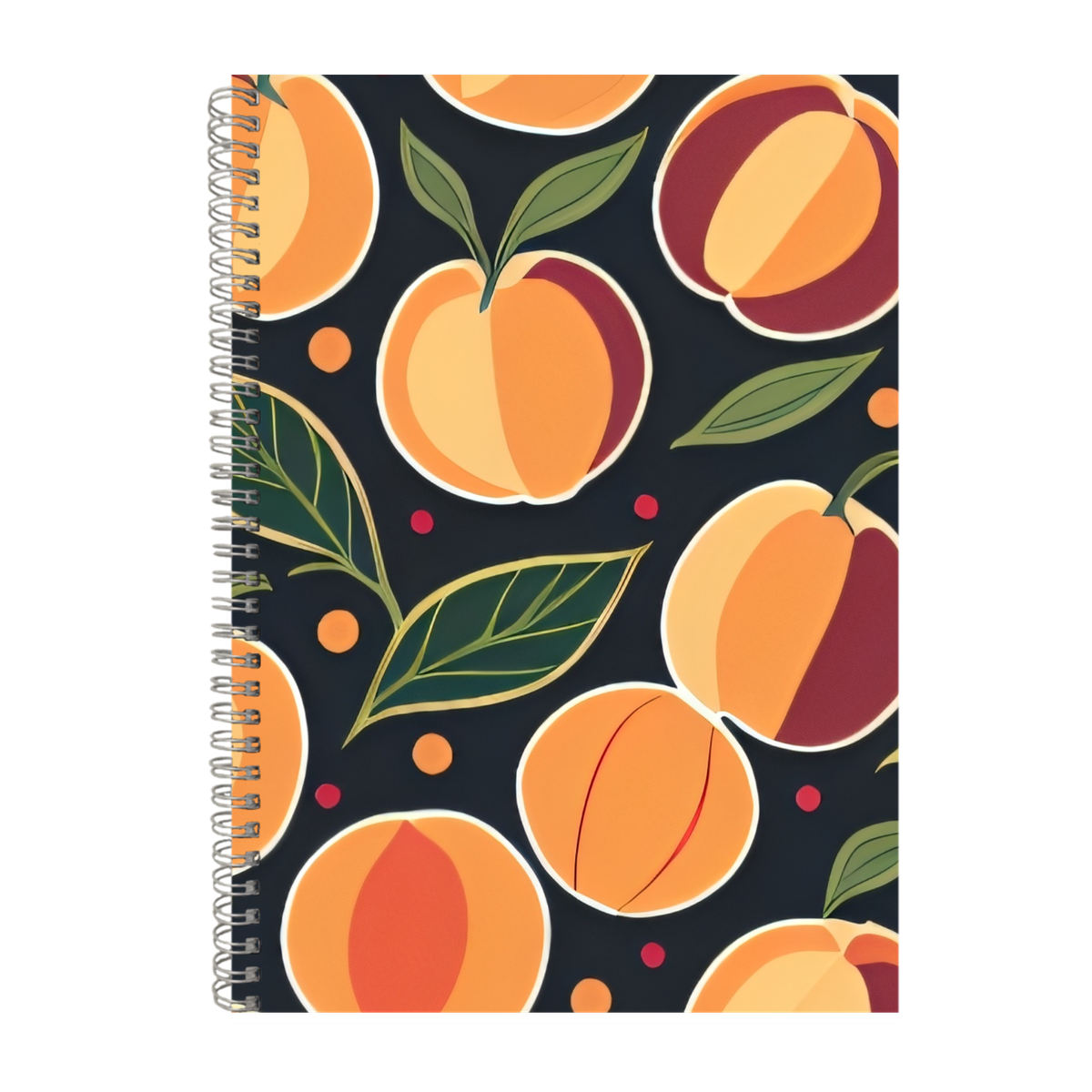 Peaches A4 Notebook with Lines for Fruit Lovers Trendy Graphic Present ...