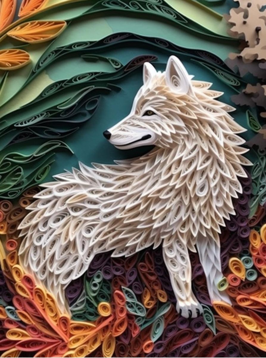 3D Quilled Wolf Forest Notebook Gift Idea Notepad Pad 105 | Shop Today ...