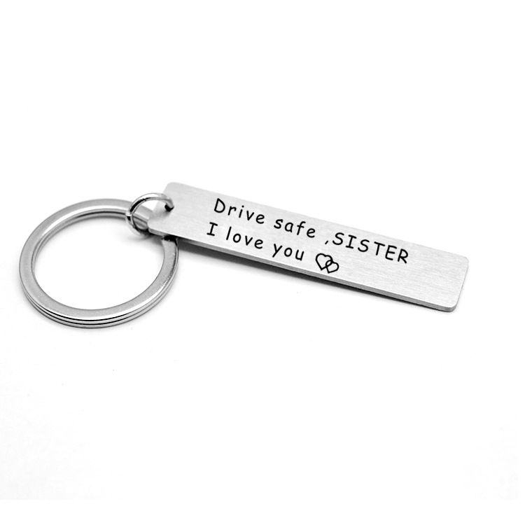 Stainless Steel Key Chain l love You Sister, Brother Drive Safe Brother ... Stainless Steel Key Chain l love You Sister, Brother Drive Safe Brother ...