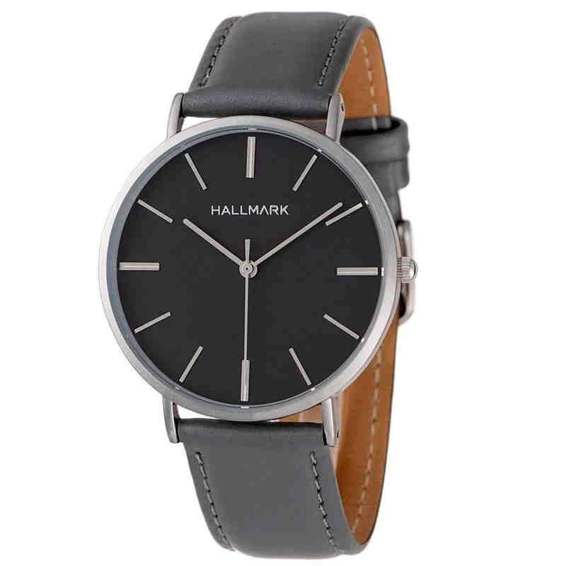 Hallmark Gents Leather Grey Strap Black Dial Watch - HL2048S | Buy ...