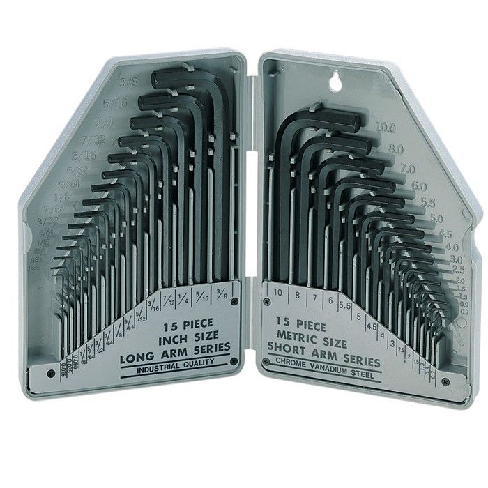 8PK-027 30-Piece Metric & Inch Combination Hex Key Set | Shop Today ...