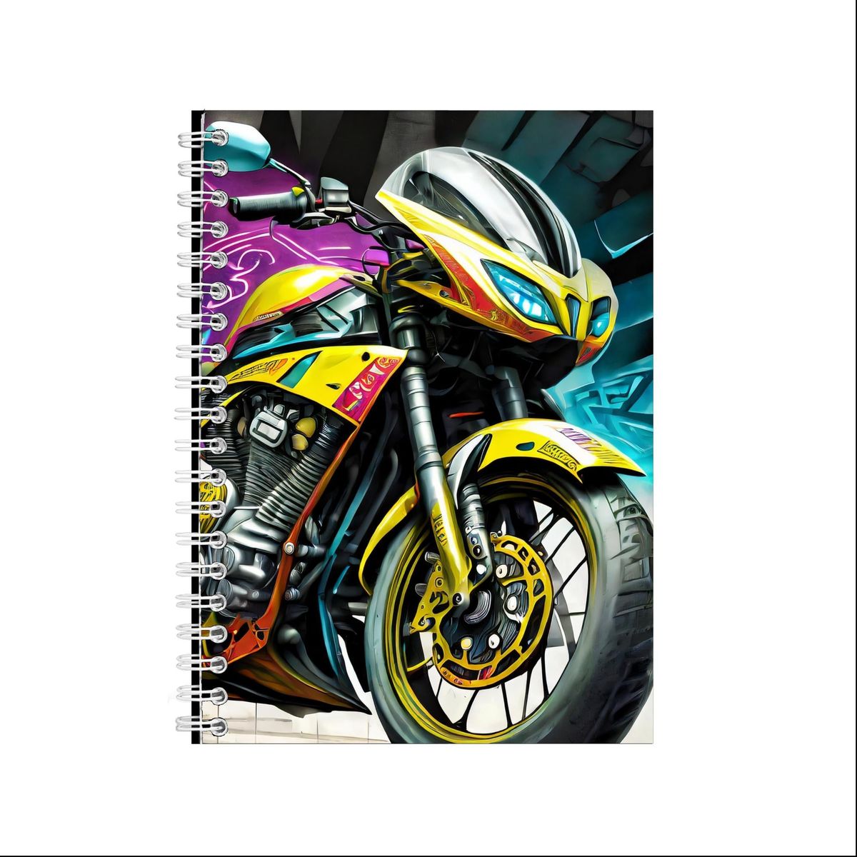 Racing A5 Notebook for Work Trendy Colorful Bikes Graphic Design ...