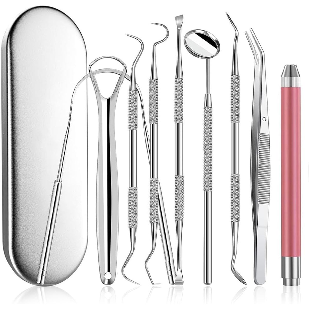 9pcs Home Dental Oral Care Tools Stainless Steel Tool SetTooth Cleaning ...