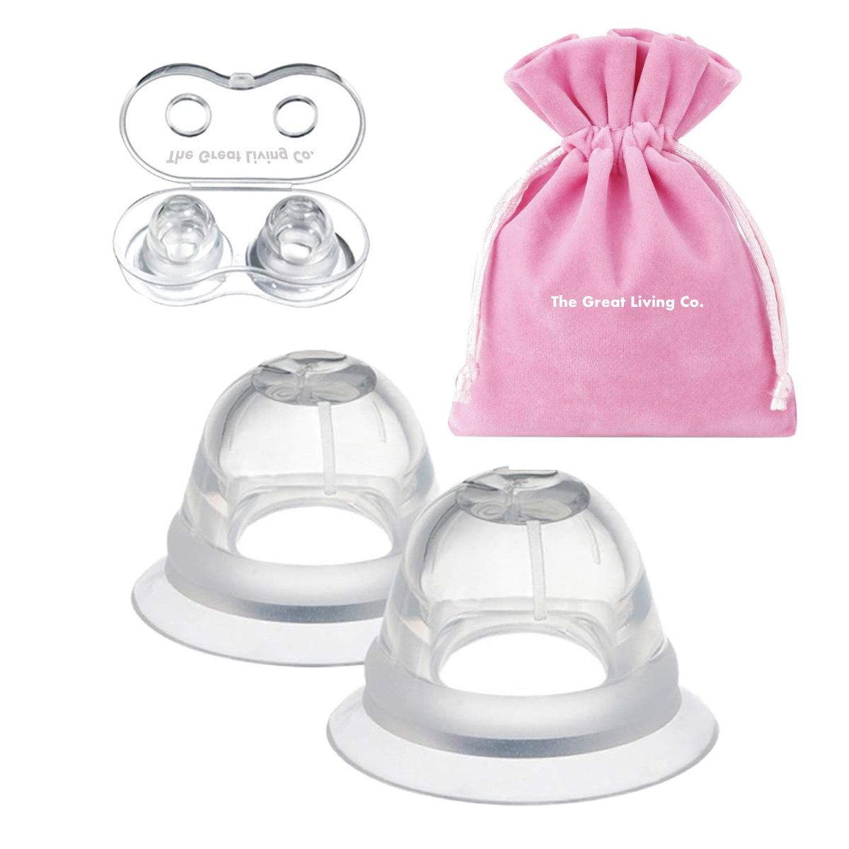 Silicone Inverted Nipple Corrector Set of 2 in Storage Case & Pink Gift ...