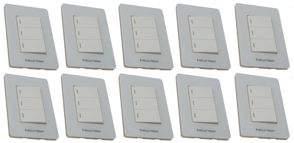 Hello Today Acrylic Gloss 3 Lever 2 Way Light Switch - 10 Pack | Shop ...