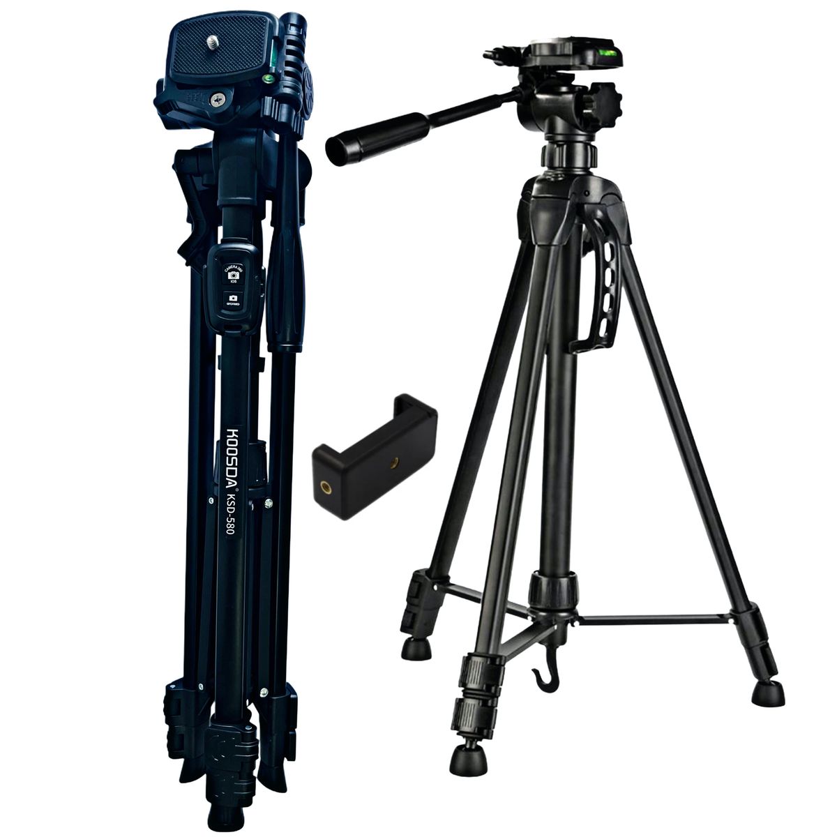 KOOSDA Long Tripod Stand With Remote, Phone Clip, Tripod for Cameras ...