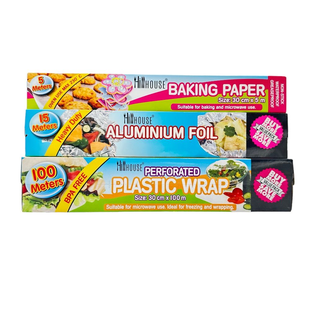 Hillhousel Verity Pack Cling Wrap, Aluminum Foil & Baking Paper | Shop ...
