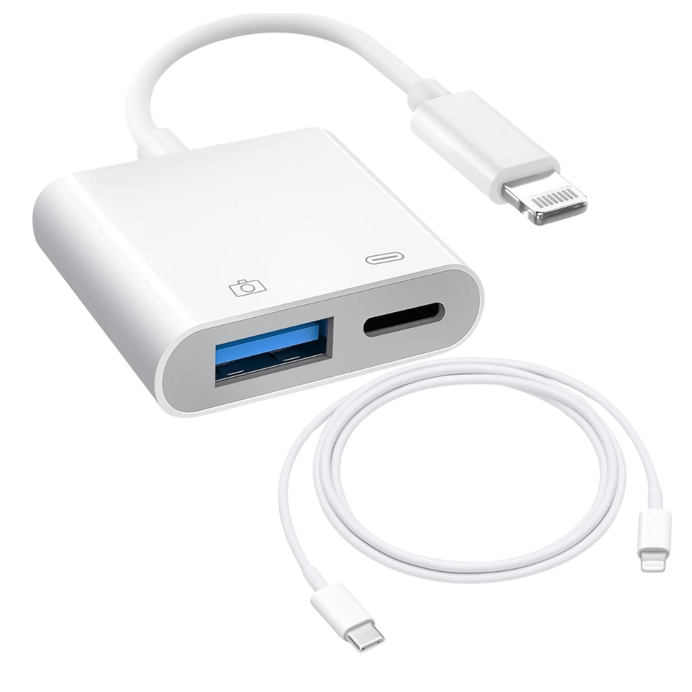 Lightning to USB 3 Camera Adapter with Charging Port & USB-C Charging ...