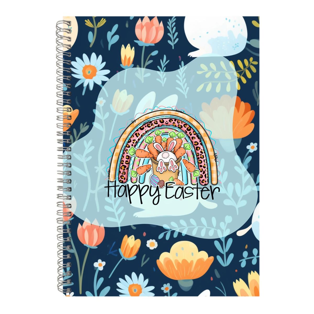 Rainbow A4 Notebook Spiral Lined Trendy Easter Graphic Notepad Present ...