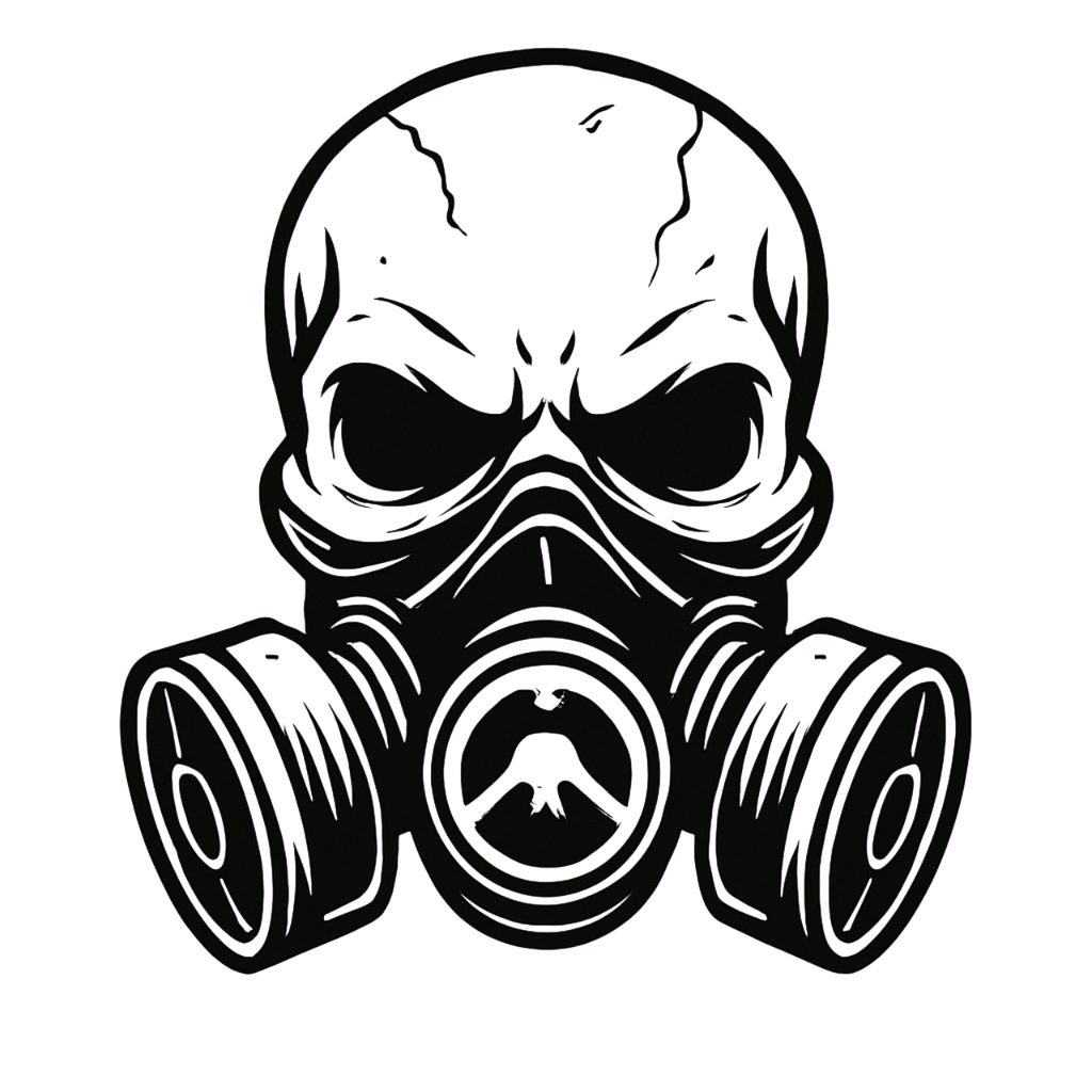 Post-Apocalyptic Skull Vinyl Sticker - Mask Decal for Vehicles, Laptops ...