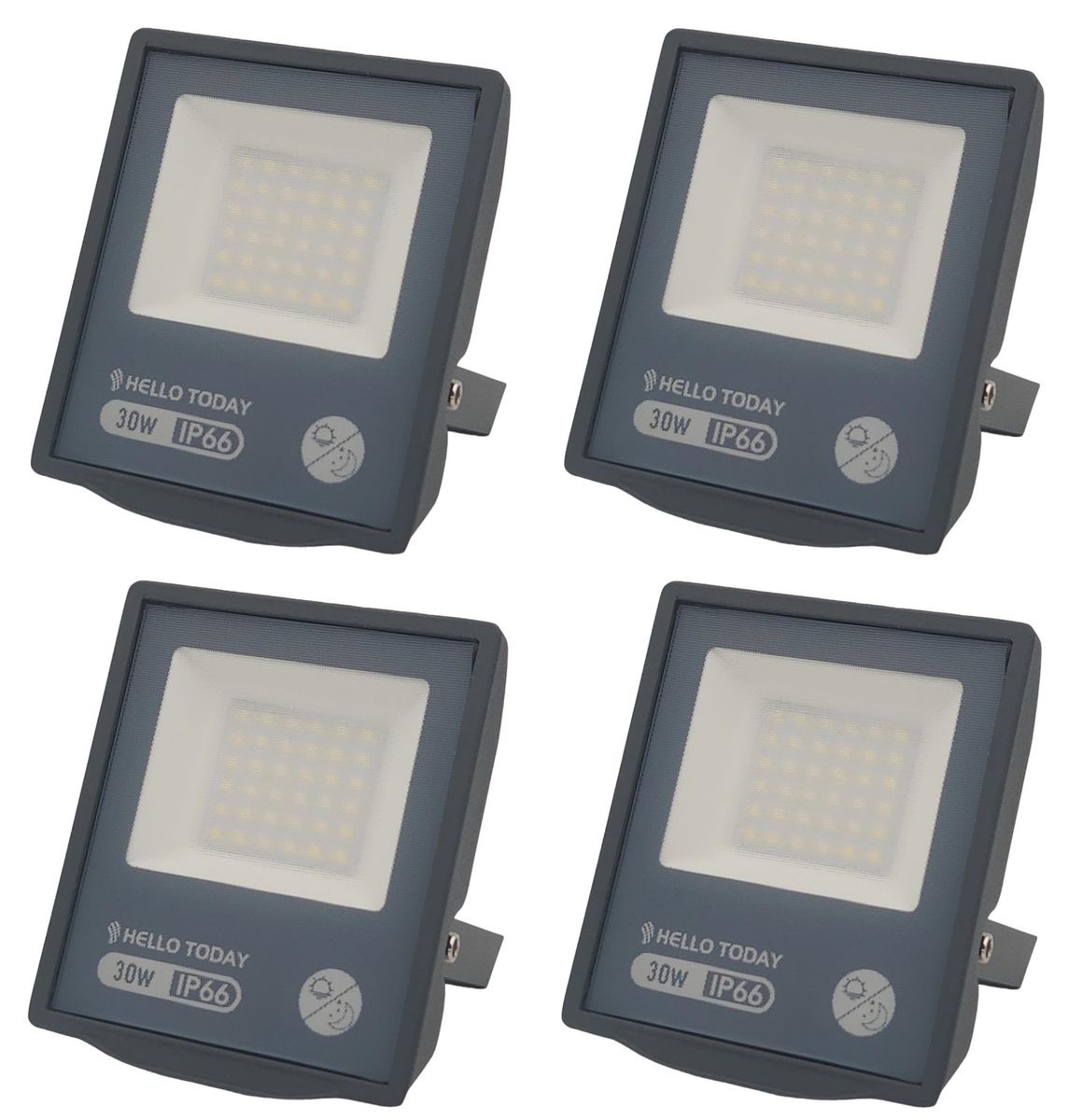 Hello Today Day Nite Sensor LED Flood Light 30W 4 Pack Shop Today