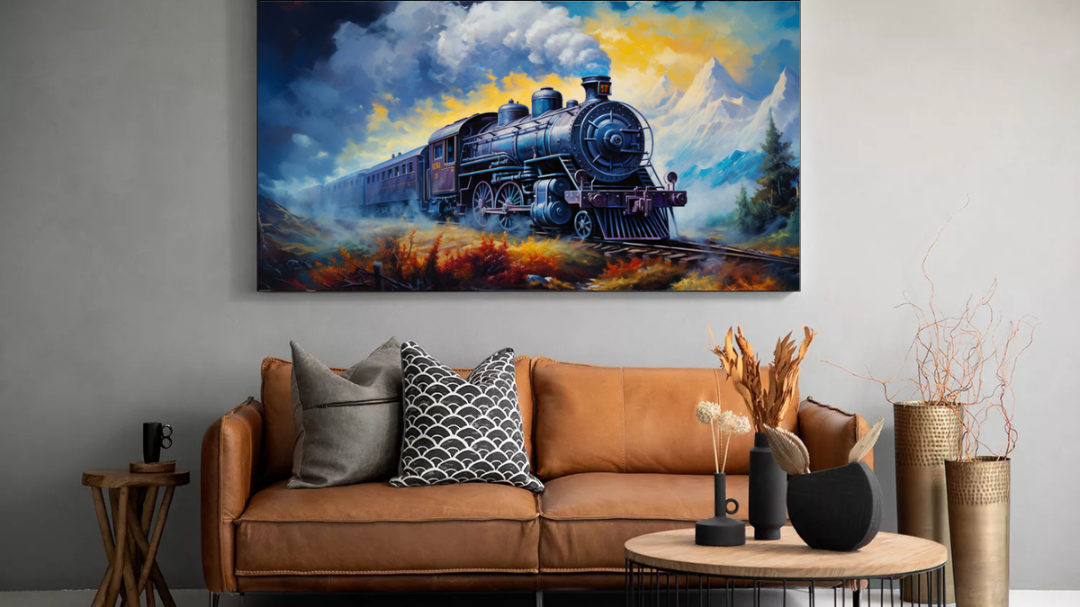 Canvas Wall Art - Steam Locomotive Abstract - HD0062 | Shop Today. Get ...