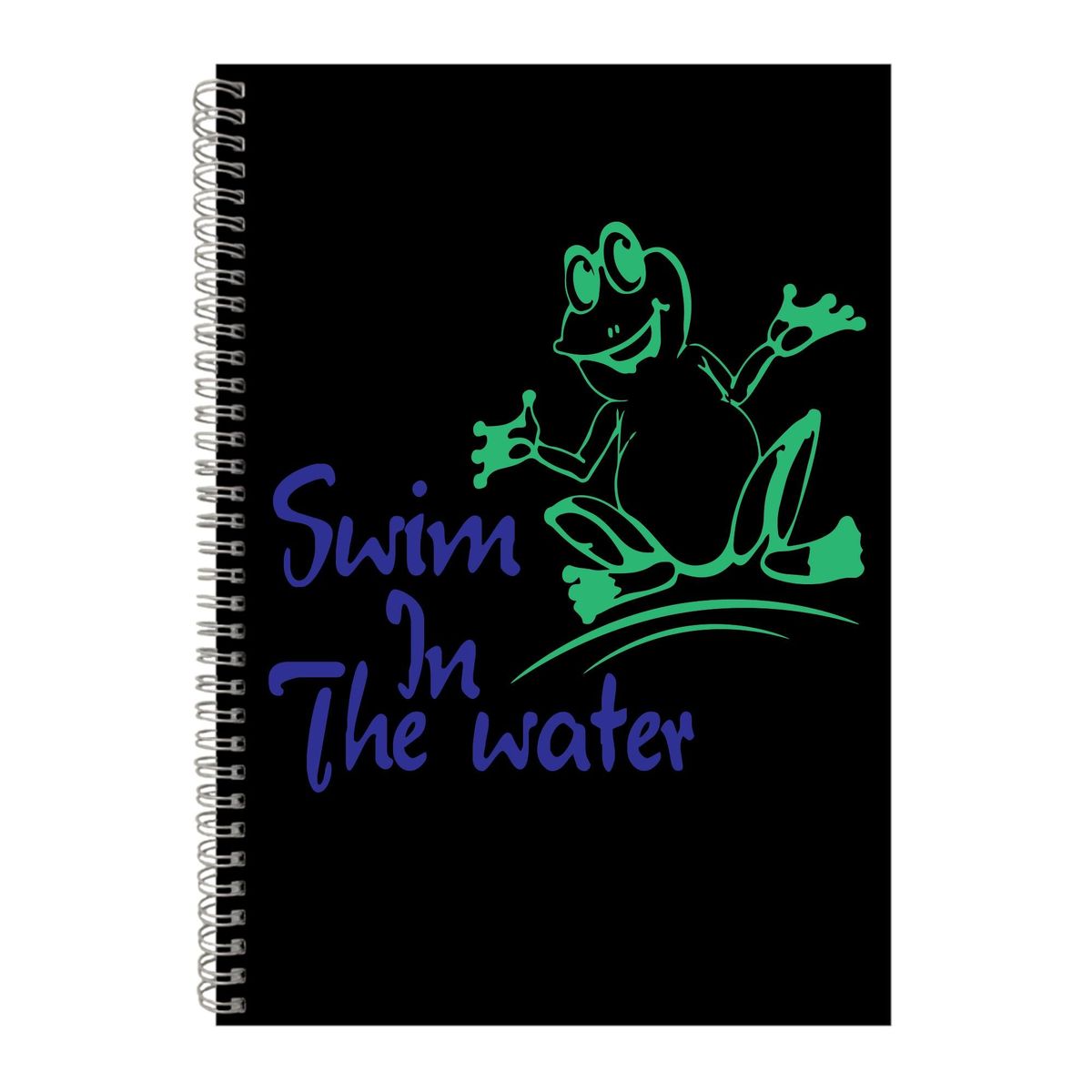Water Swim A4 Notebook Spiral and Lined Frog Lover Graphic Notepad Gift ...