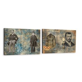 Vintage Inventors Wood Wall Art - 2 x 30cm x 40cm | Buy Online in South ...