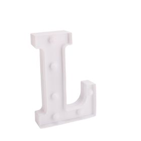 White Plastic Wall Mount 22 cm LED Letter L | Shop Today. Get it ...