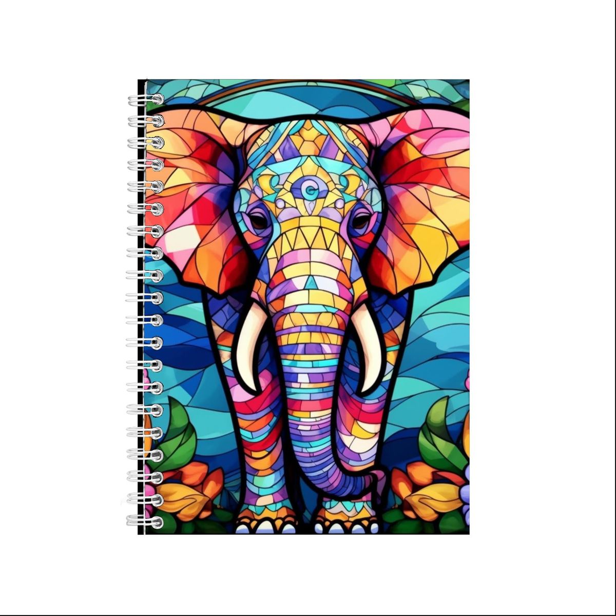 Rainbow Glass Stained Elephant 20 Gift Idea A5 Notepad Gift Idea | Shop ...