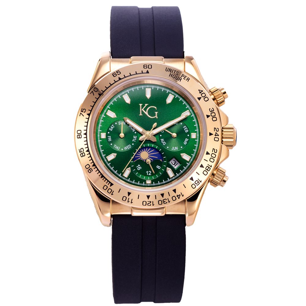 Kings Gold Vice Men's Luxury Automatic Watch, Emerald Face & Gold Case ...
