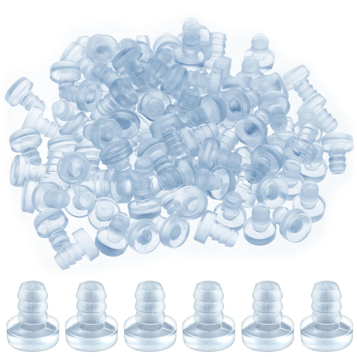 100 Rubber Nubs for Glass Panels, Elastic Buffer Rubber Stop Dampers ...