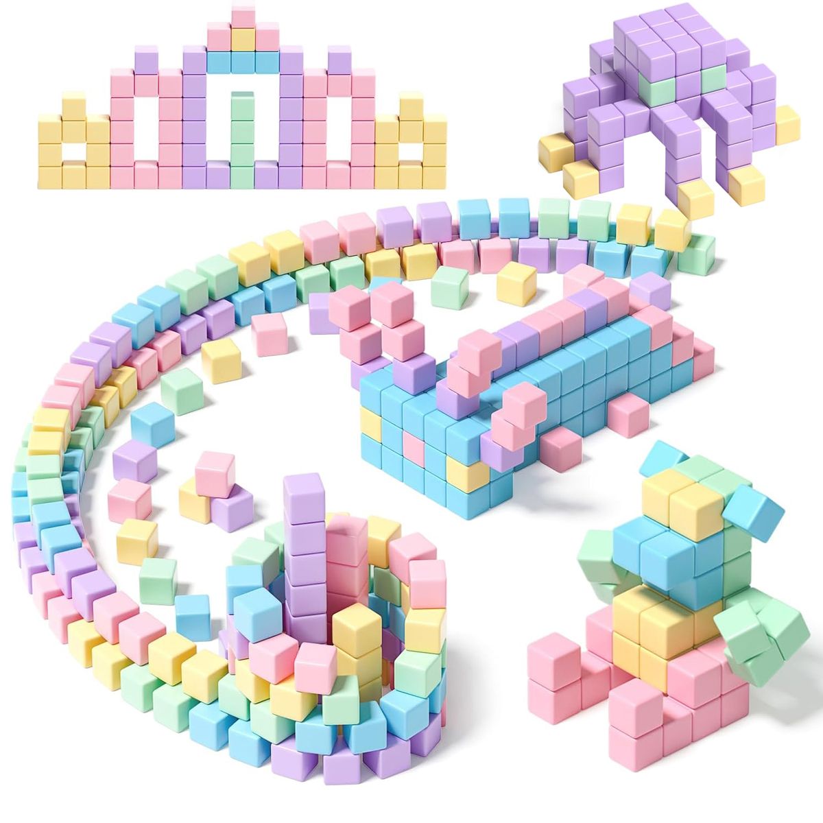 45-piece Magnetic Blocks STEM Magnet Building Cubes for Kids Toddler ...