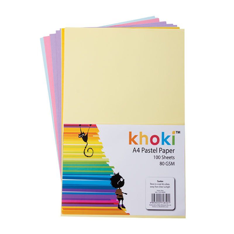 Khoki - Paper - Pastels - Assorted Colors - A4 - 80gsm - 100 Sheets ...