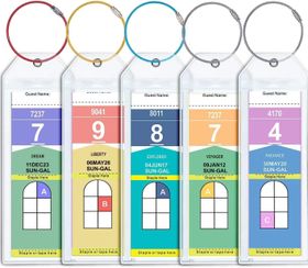 5 Pcs Transparent Self-sealing Luggage Tag Soft Film Card Tag Cover ...