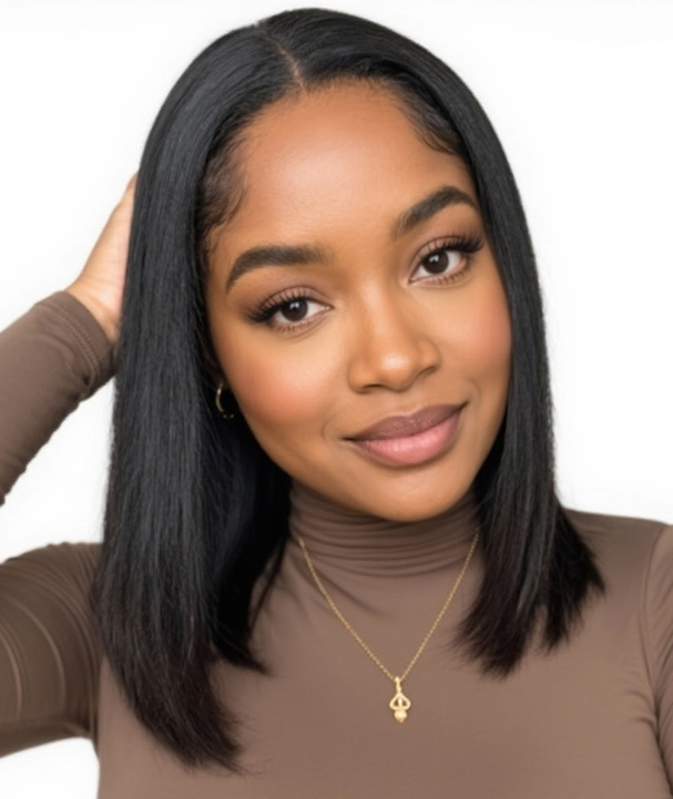 SUNRAY 14" Straight Lace Front Wig | 100% Brazilian Human Hair Wig ...