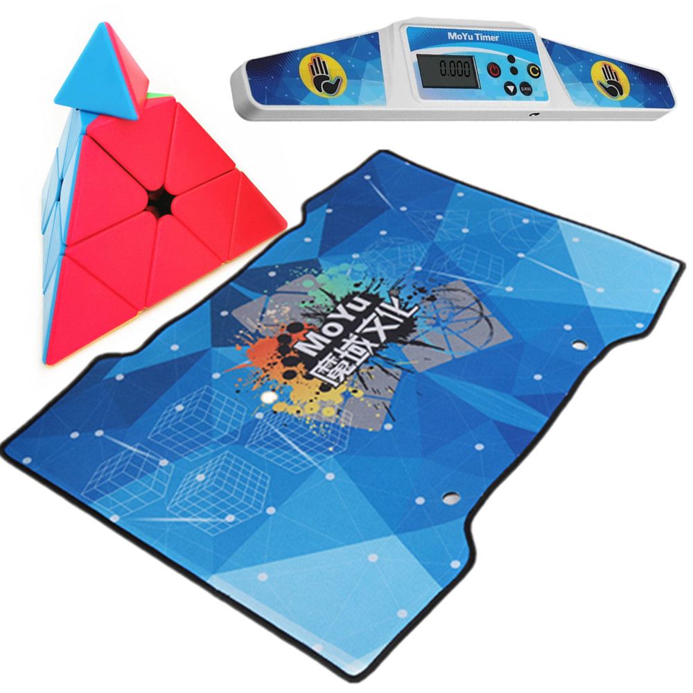 Moyu Pyraminx Pyramid Cube Magic Cube + Speed Cube Timer + Cubing Mat ...