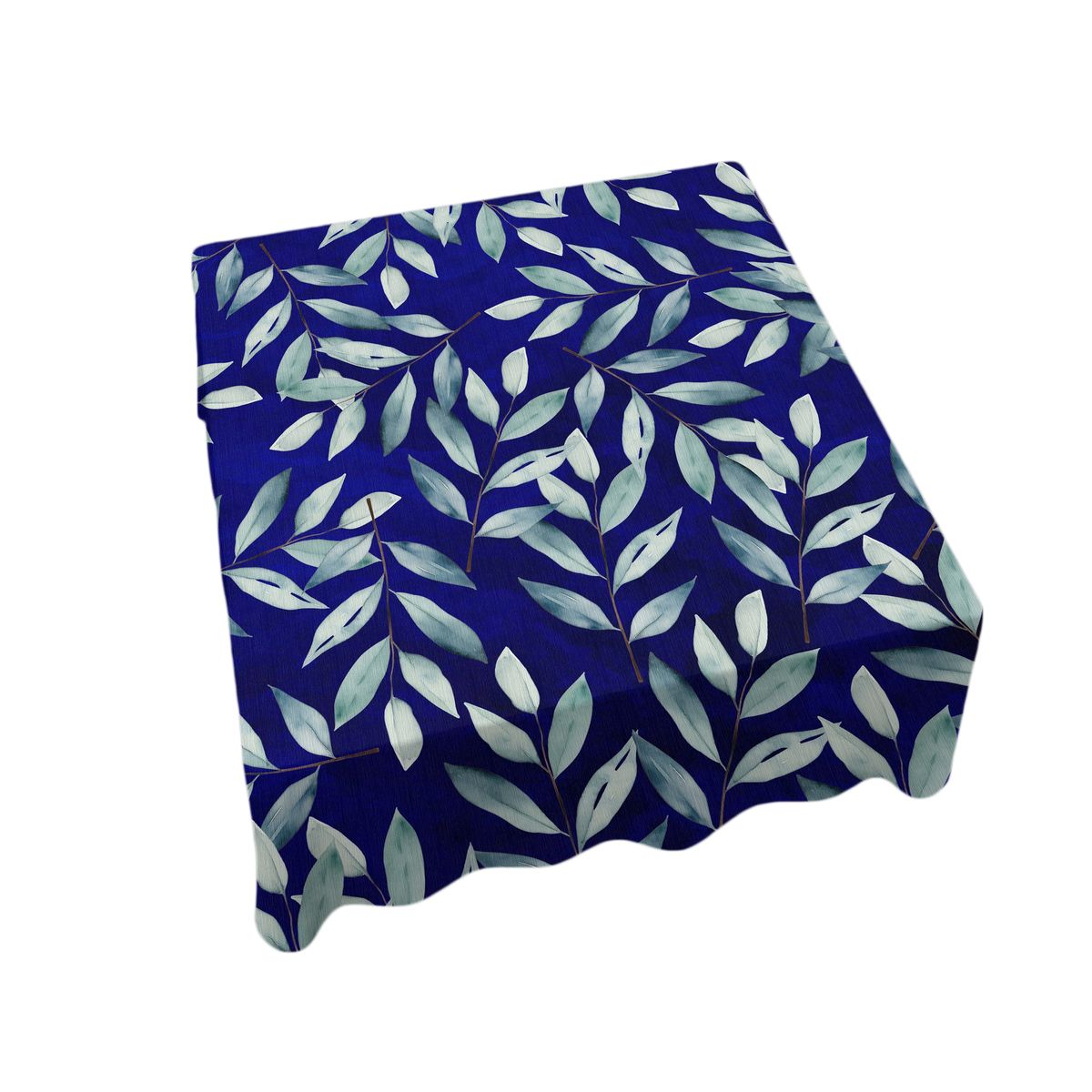 Royalblue Waterpainted Blue Leaves Square Tablecloth | Shop Today. Get ...