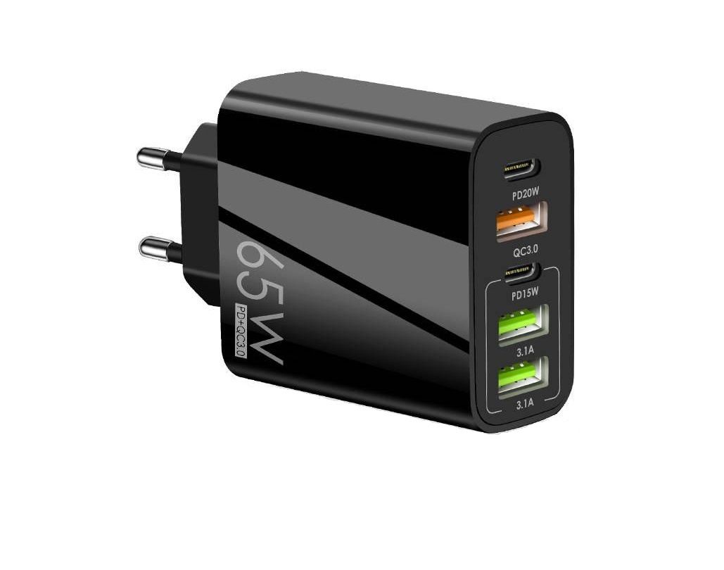 Black 65W PD Quick Charging Charger - 3USB Ports/2 Type C | Shop Today ...