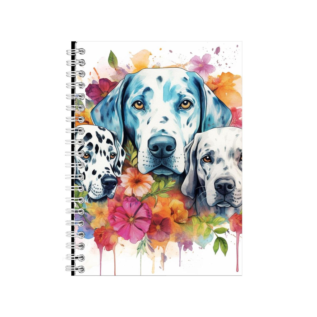 Flower Dogs 23 A5 Notebook Gift Idea Spiral Notepad 200 | Shop Today ...