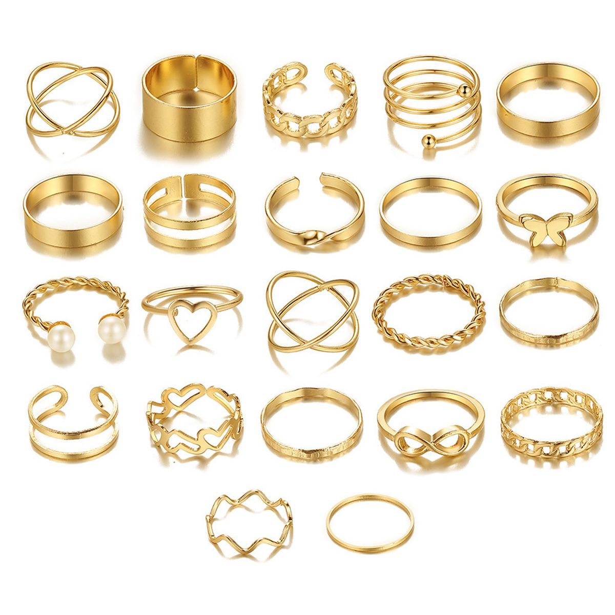 22 Piece Alloy Design Ring Set For Women | Shop Today. Get it Tomorrow ...