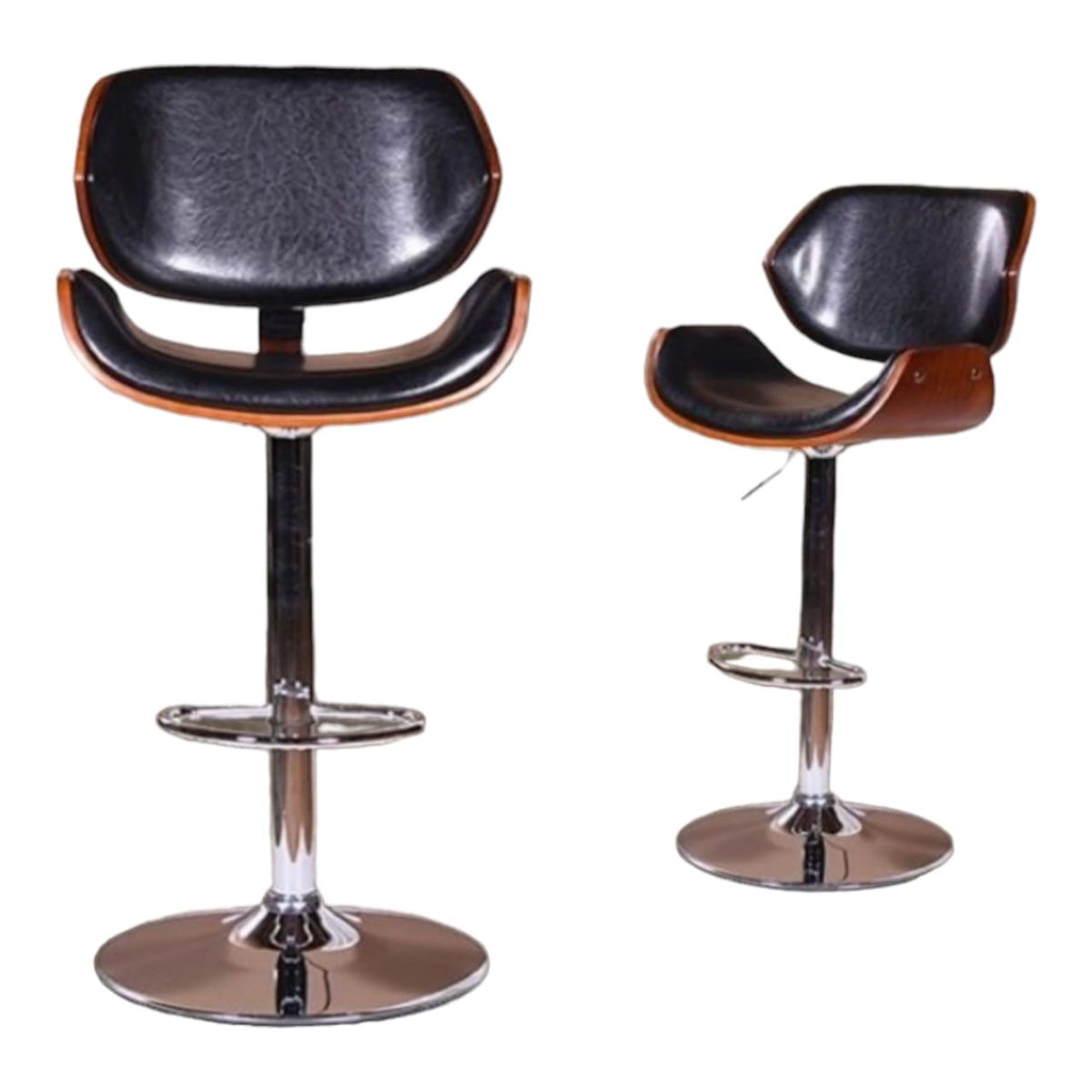 Smte - Bar Stools / Kitchen Counter Breakfast Chairs - Set of Two-Black ...