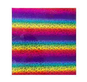 VIVID COLOURS Holographic Rainbow Sticker Vinyl Leopard Shaped Pattern ...