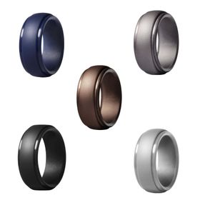 8mm Silicone Band Value Pack - Silver, Grey, Dark Blue,Copper Brown ...
