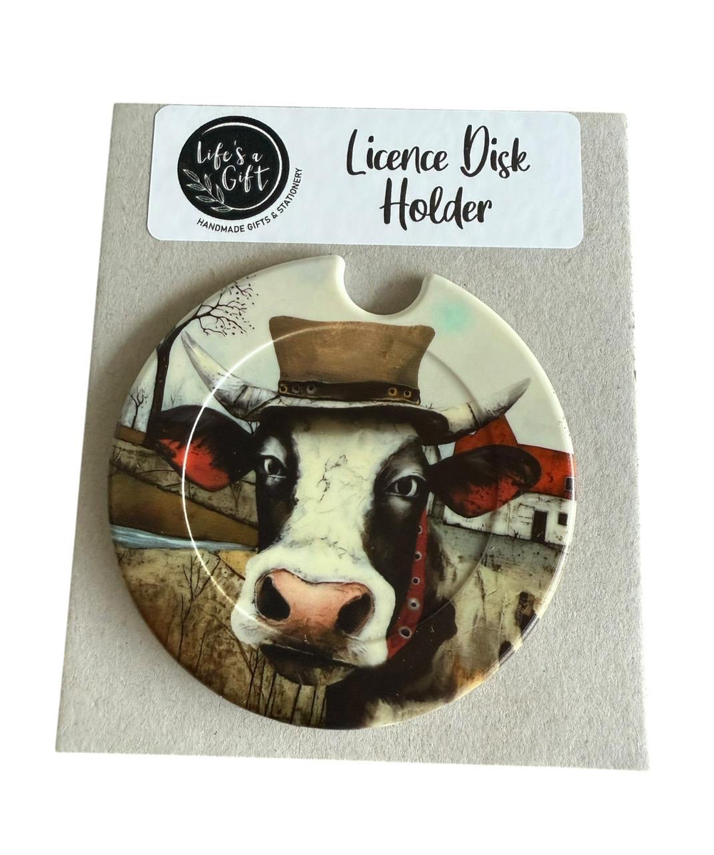 Licence Disk Holder - Curious Cow with Red & Black Ears | Shop Today ...