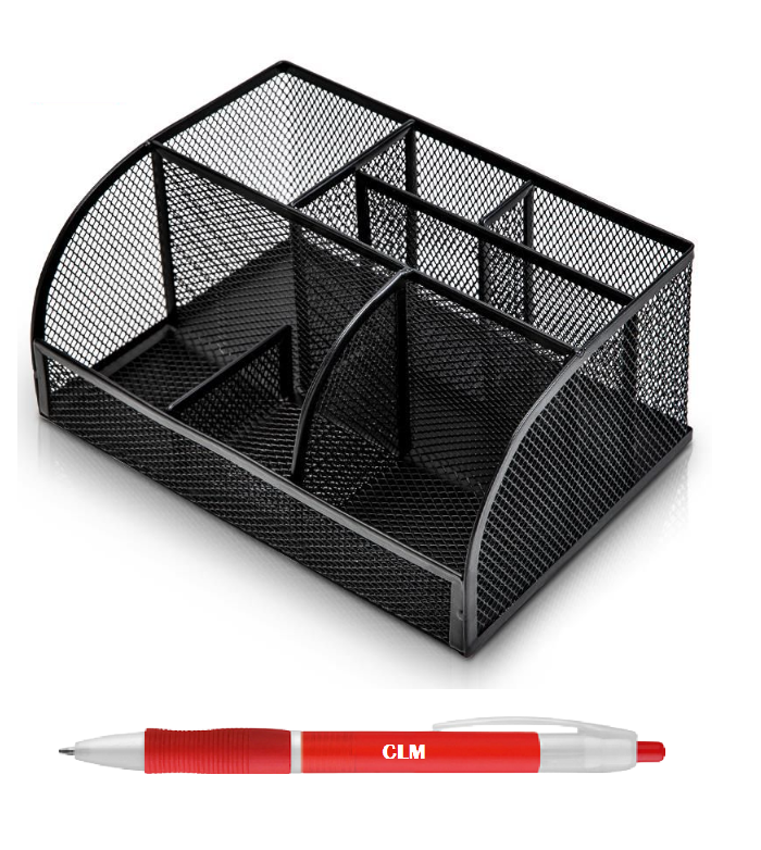 Deli 8903 Mesh Desk Organizer - Black with CLM Branded Pen | Shop Today ...