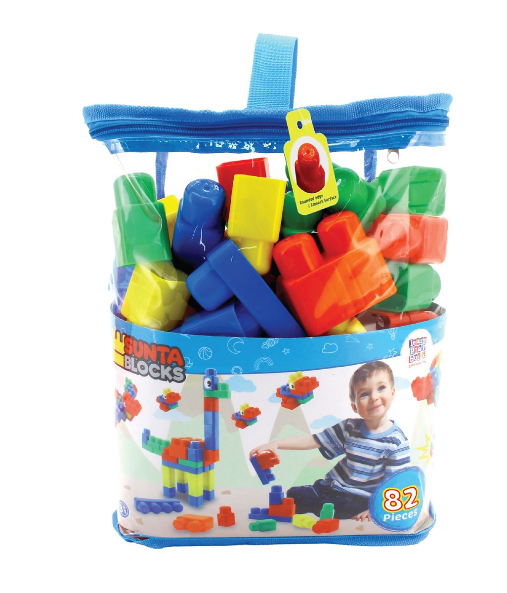 SUNTA Beginner Building Blocks with Rounded Edges in Carry Bag - 82 ...