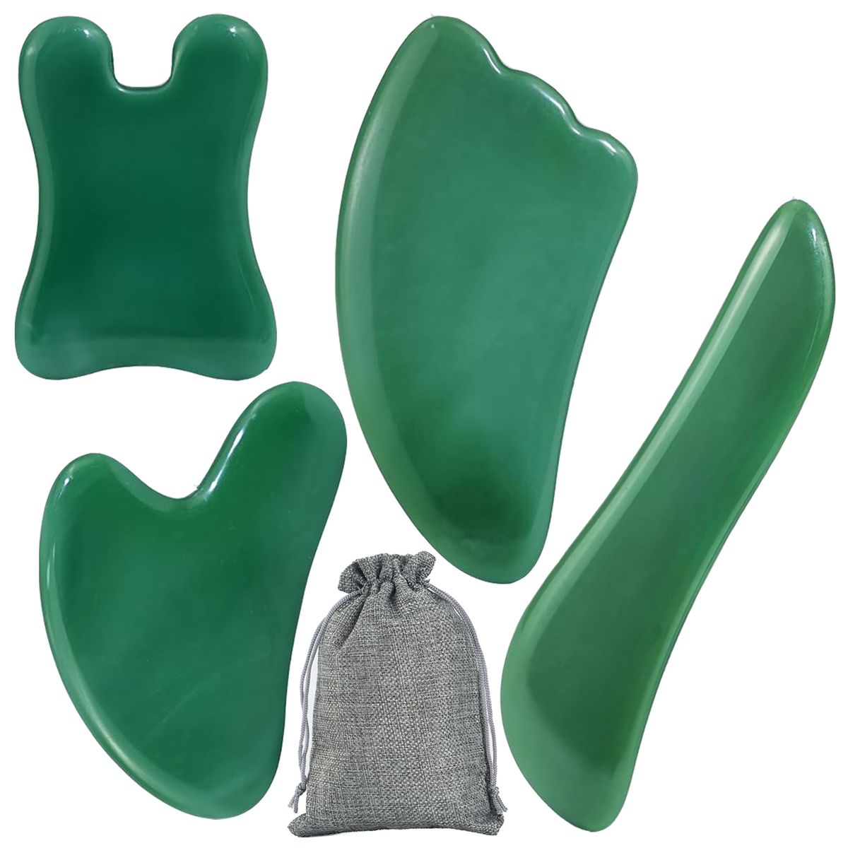 4 Piece Gua Sha Facial Scraping Massage Tools For Neck,Face,Eyes, Legs ...