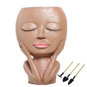 Face Flower Pot Resin Head Planter For Succulent Indoor Outdoor | Shop ...
