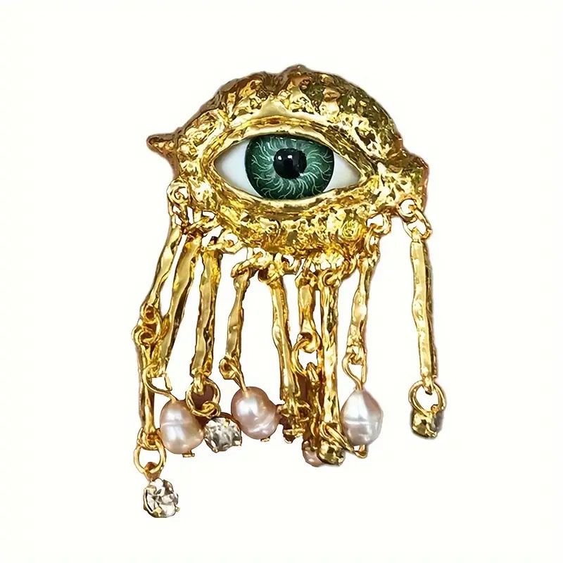 Women Retro Demon Brooch Pin Exaggerated Fashion Evil Eyes Jewelry ...